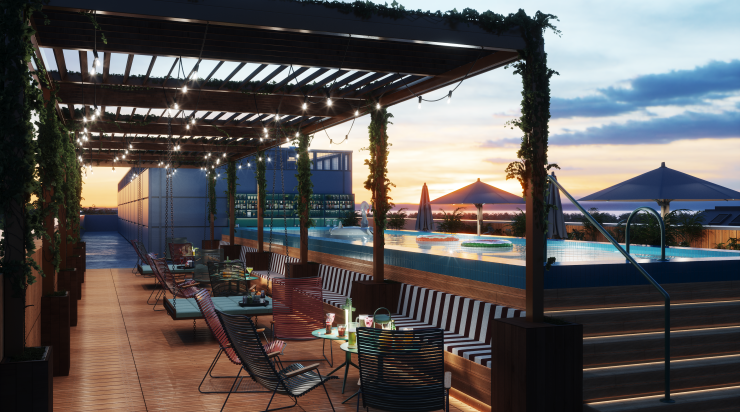 Bar et restaurant sur le toit à Toulouse